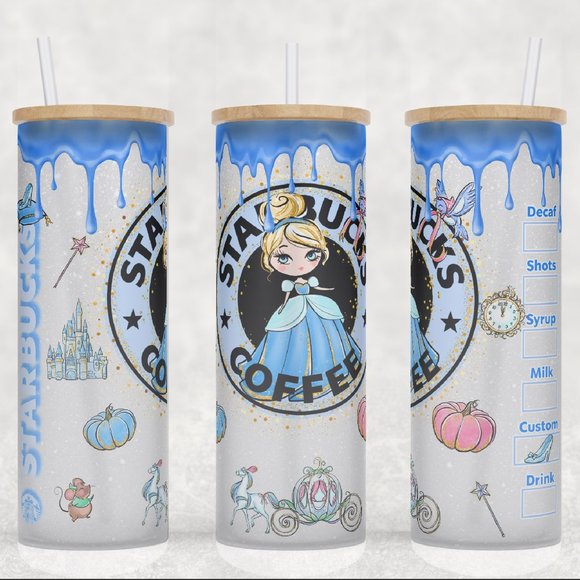 Dining | Frosted Glass Cinderella Starbucks Cup Mug Tumbler 25oz | Poshmark